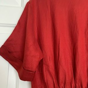 Dresses | French Linen Red Dress | Poshmark